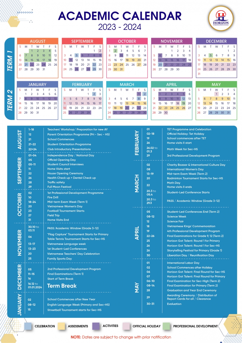 Academic Calendar